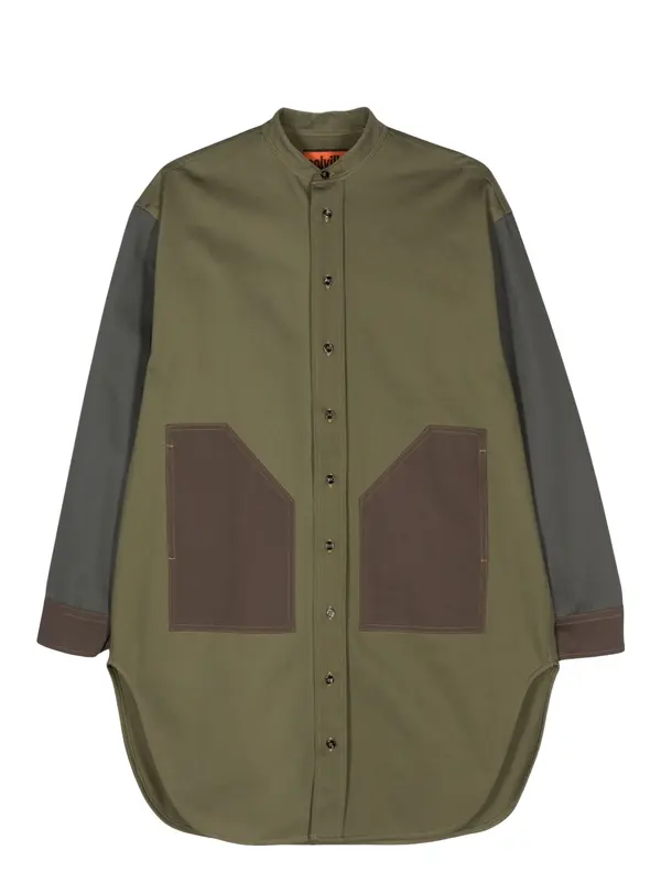 Colville Colour-block Cotton Shirt - Green
