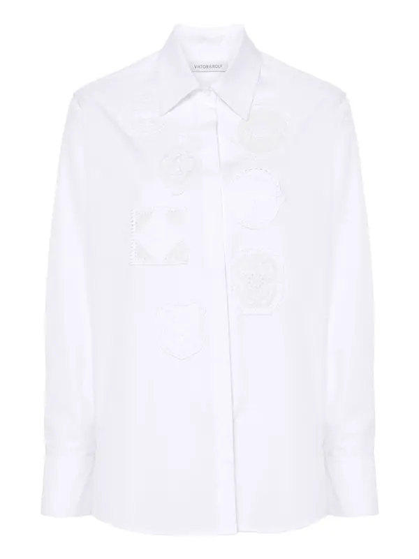 Viktor & Rolf Patch-embroidered Cotton Shirt - White