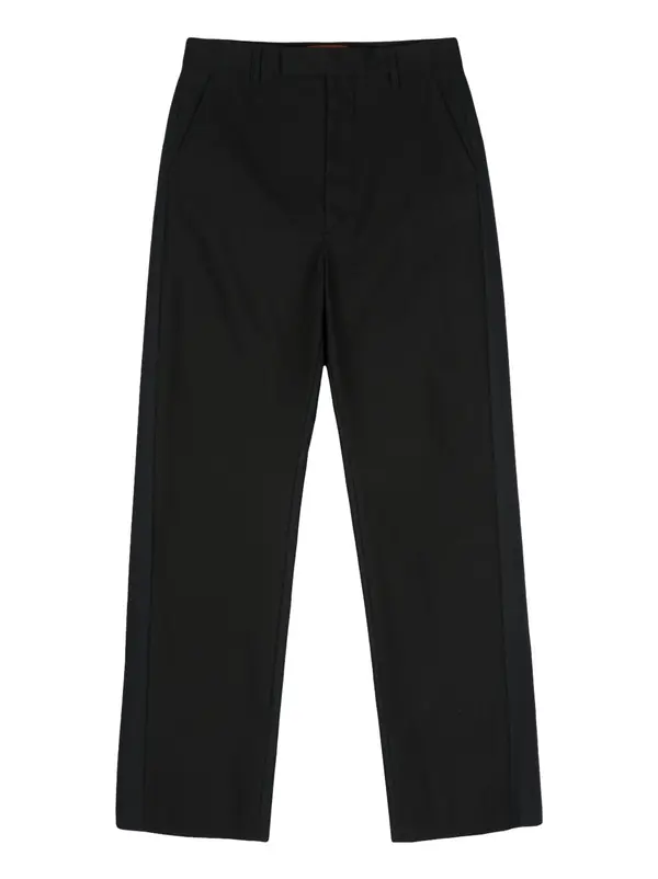 Colville Cotton Straight-leg Trousers - Black