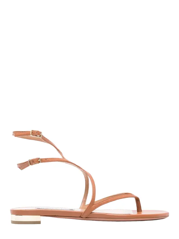 AQUAZZURA Strappy Leather Sandals - Brown
