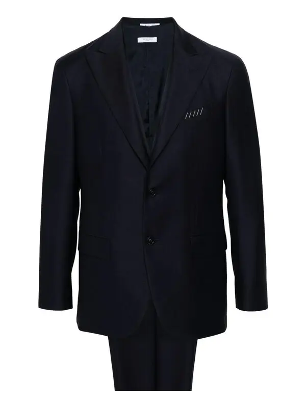 Boglioli Interlock-twill Virgin-wool Suit - Blue