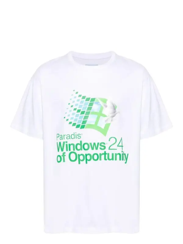 3.PARADIS Windows Hologram Cotton T-shirt - White