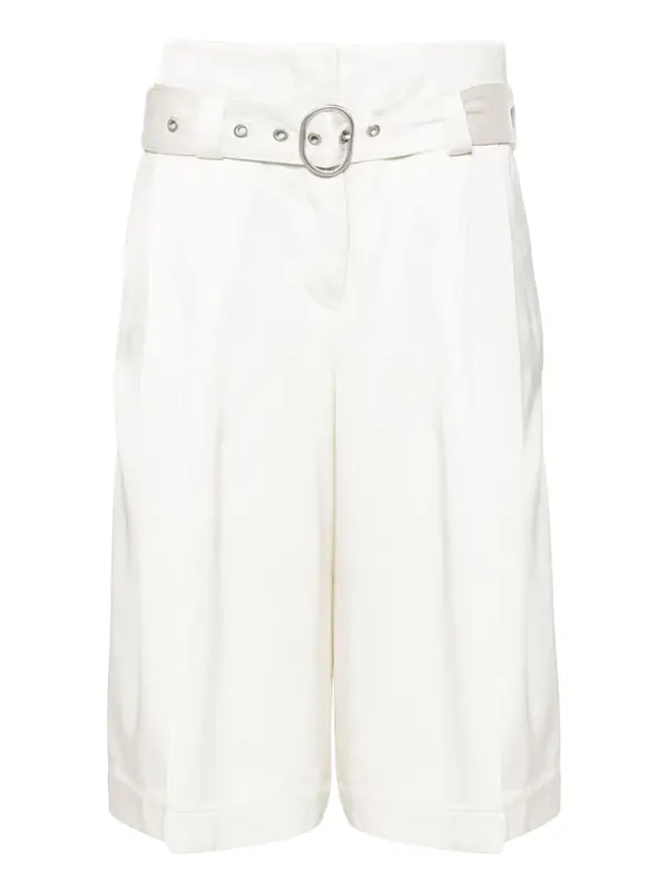 JIL SANDER High-waist Satin Shorts - Neutrals