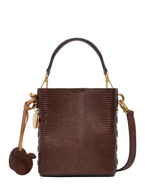 Stella McCartney Logo-charm Faux-leather Bucket Bag - Brown