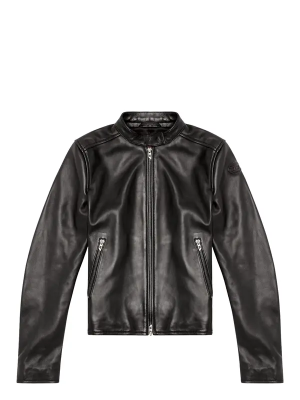 DIESEL L-ayla Leather Biker Jacket - Black