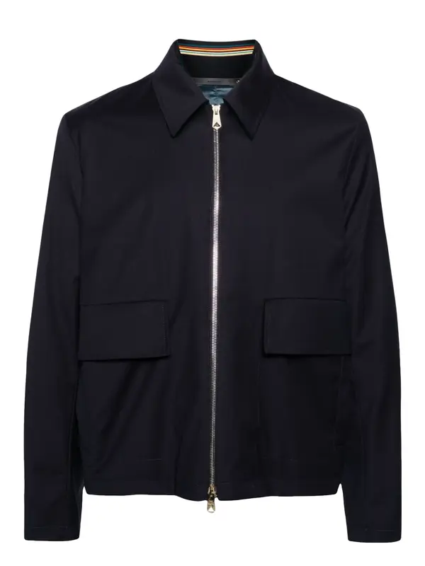 Paul Smith Zipped Wool Shirt Jacket - Blue