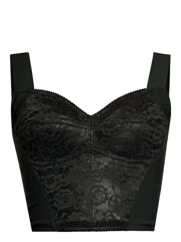 Dolce & Gabbana Lace-trim Corset Top - Black