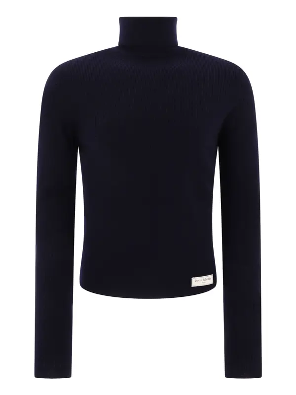 Balmain Sweater With Patch Logo - Blue