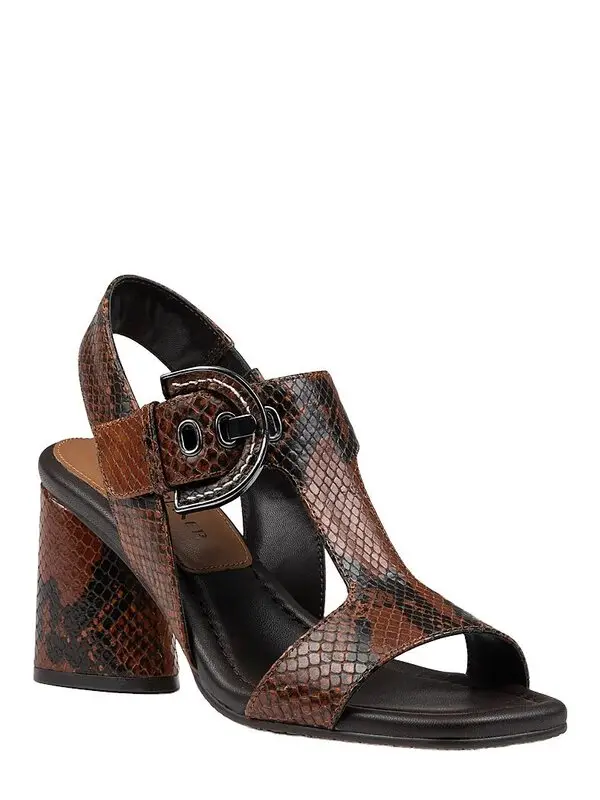 DONALD PLINER Buckled Slingback Sandals - Chestnut