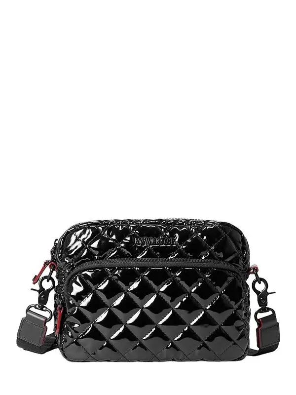 Mz Wallace Small Quilted Camera Bag - Black Lacquer/matte Black
