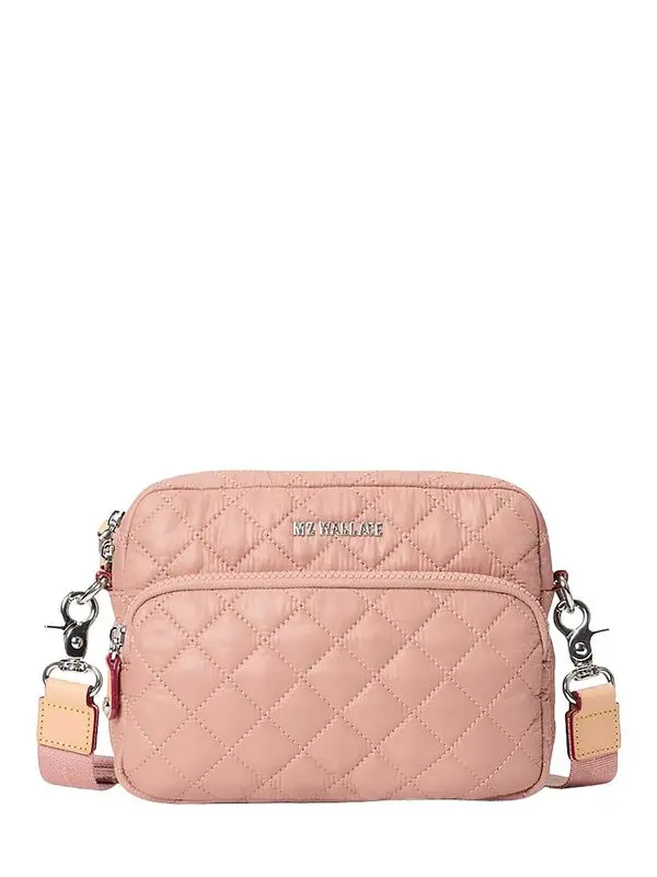 Mz Wallace Small Quilted Camera Bag - Dusty Rose/silver