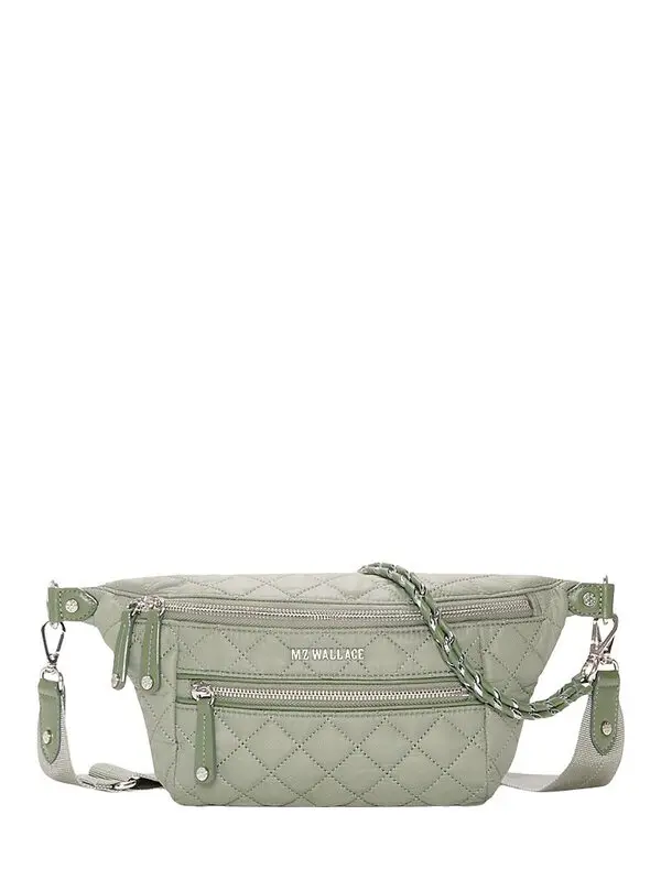 Mz Wallace Small Crosby Sling Bag - Agave Green/silver