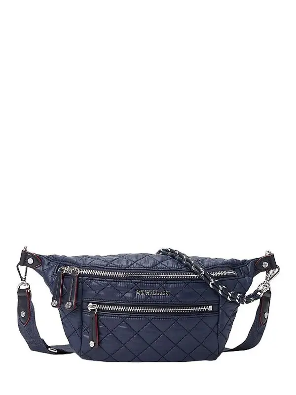 Mz Wallace Small Crosby Sling Bag - Navy/silver