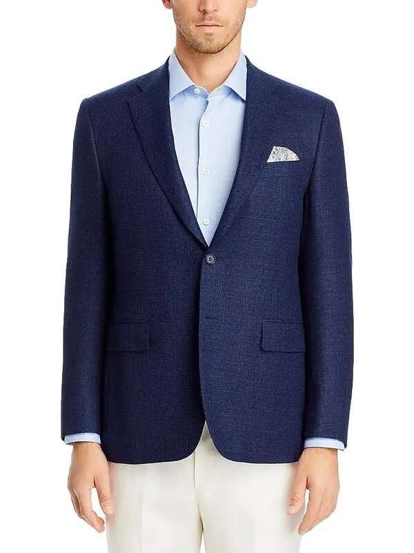 Canali Siena Melange Textured Sport Coat - Blue