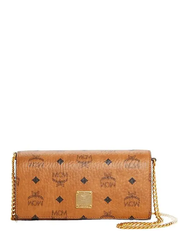 Mcm Aren Visetos Crossbody - Cognac