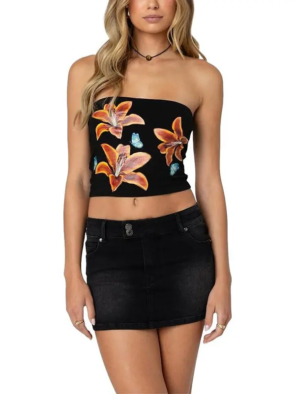 EDIKTED Tigerlily Tube Top - Black