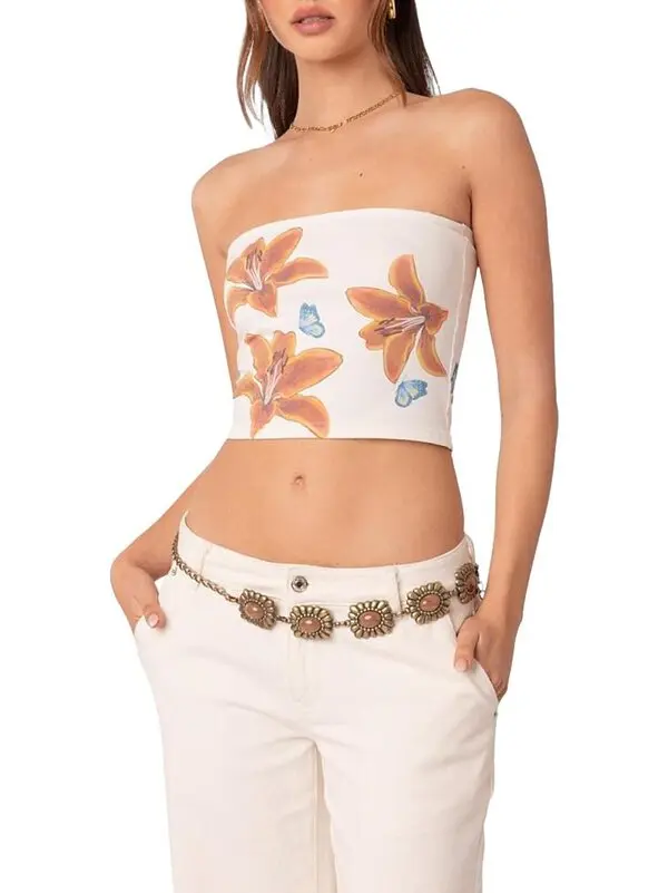 EDIKTED Tigerlily Tube Top - White