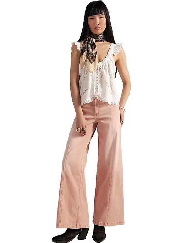 Free People We The Free Libre Wide-leg Jeans - Bubblegum