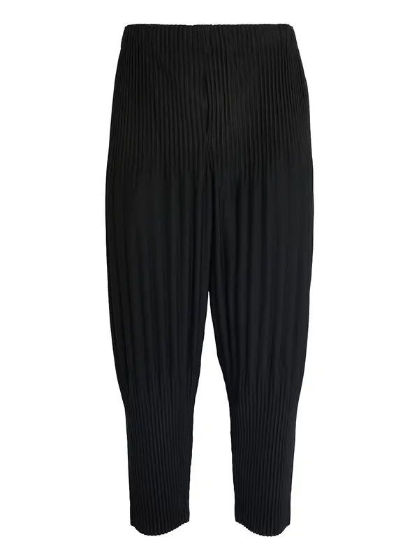 Issey Miyake Pleated Tapered Trousers - Black