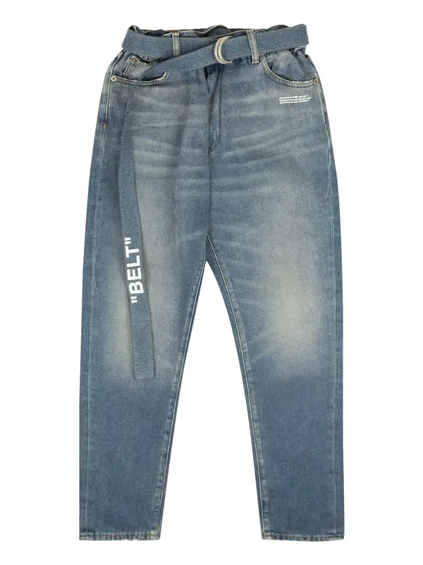 Off-White Belted Jeans - Blue