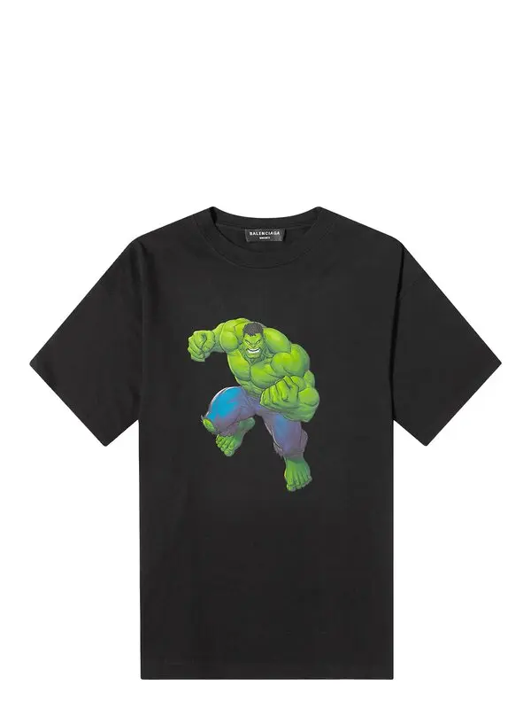 Balenciaga Incredible Hulk Medium Fit Tee - Black