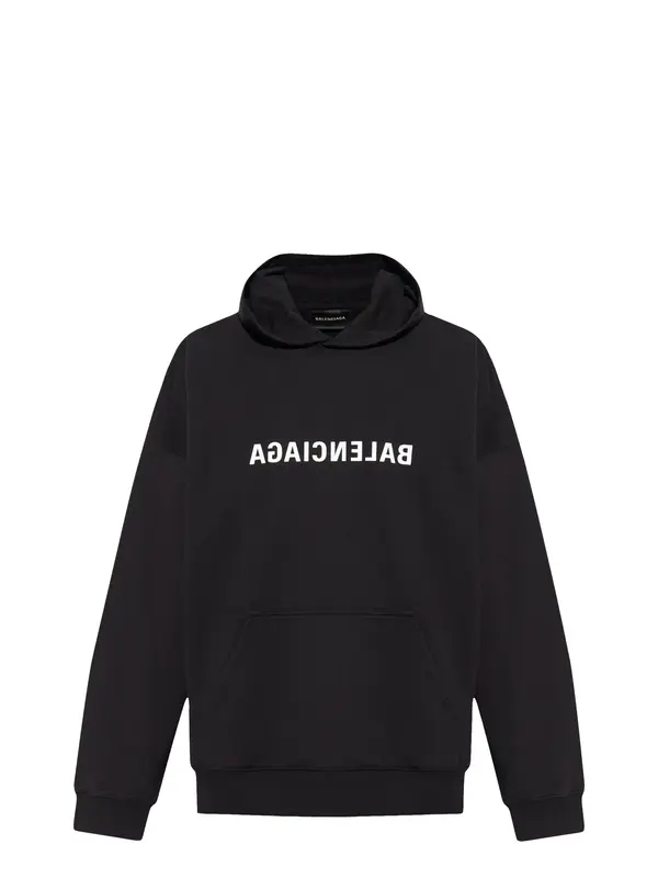 Balenciaga Wide Fit Hoodie - Black