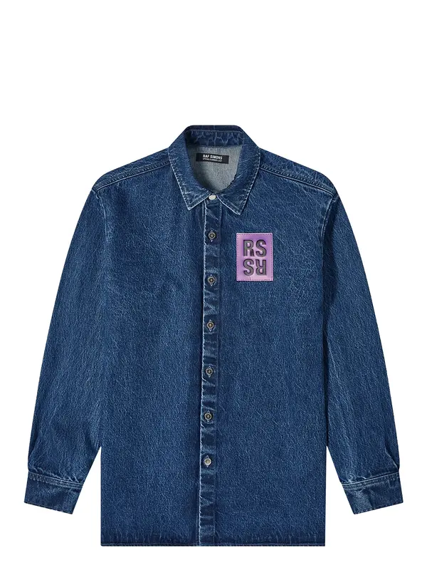 Raf Simons Straight Fit Denim Overshirt 'navy - Blue