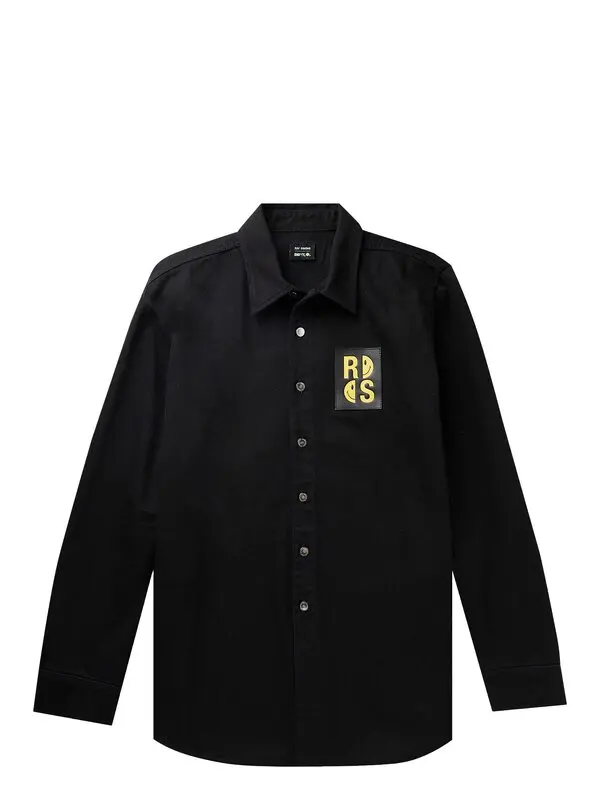 Raf Simons X Smiley Logo Patch Shirt - Black
