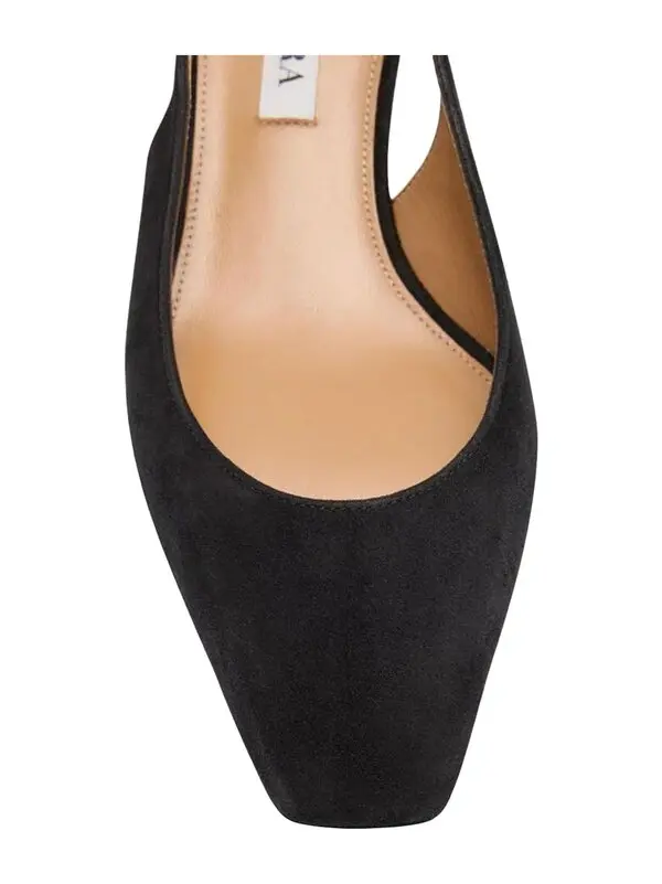 AQUAZZURA Suede Ballerina Pumps - Black