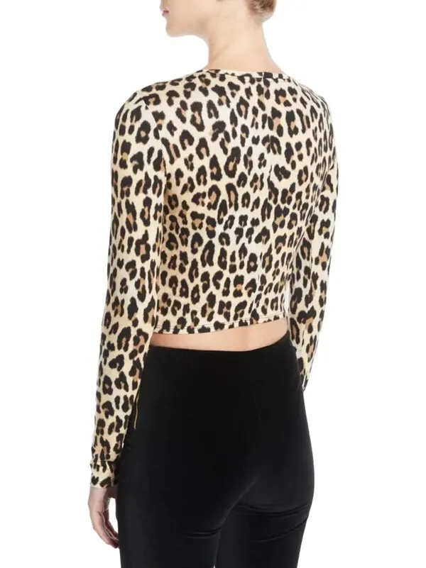 Alice + Olivia Delaina -print Crop Top - Leopard