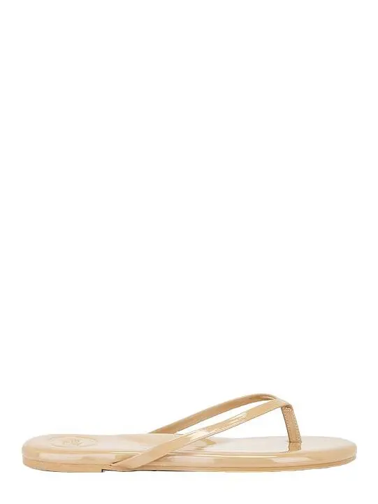 SOLEI SEA Indie Flat Flip Flop Sandals - Nude Patent