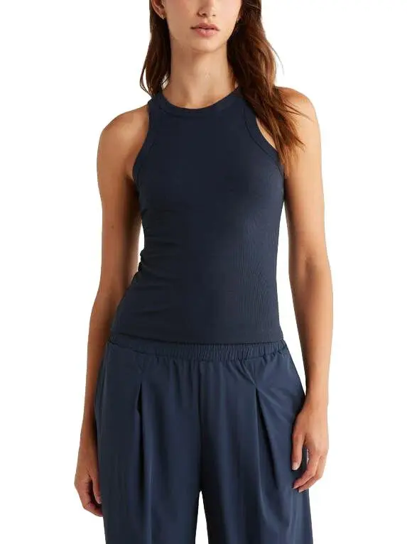 Zella Go-to Rib Performance Tank - Navy Sapphire