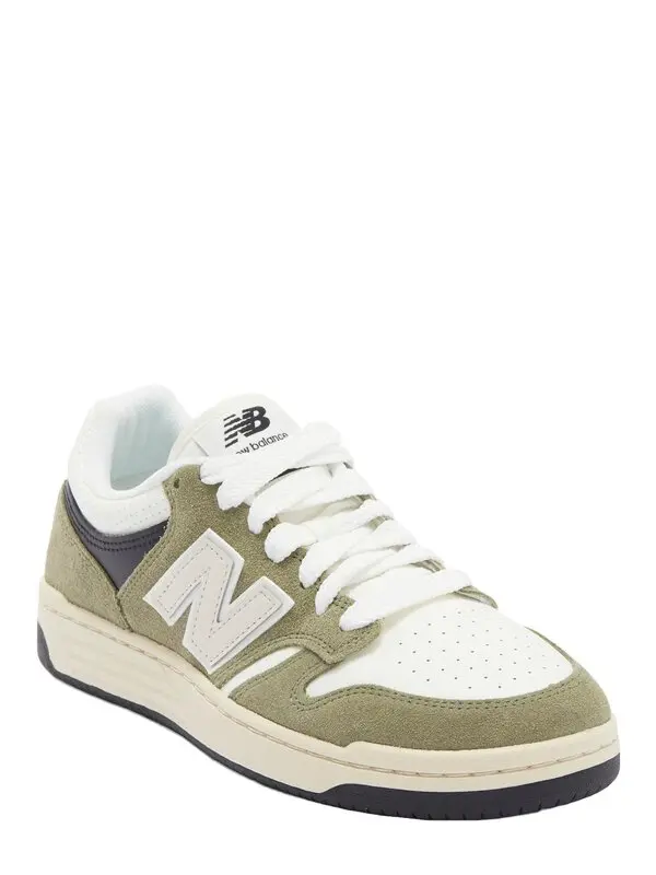 NEW BALANCE 480 Lace-up Basketball Sneakers - Dark Olivine/sea Salt