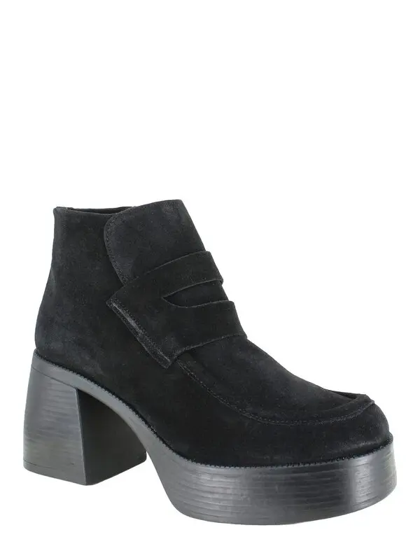 CANDIE'S Bertina Platform Bootie - Black Suede