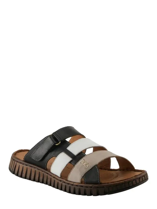 SPRING STEP SHOES Olly Leather Slide Sandal - Black Multi