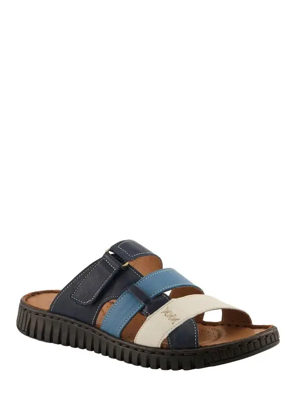 SPRING STEP SHOES Olly Leather Slide Sandal - Denim Multi