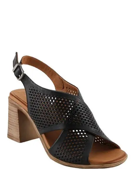 SPRING STEP SHOES Luanca Leather Slingback Sandal - Black
