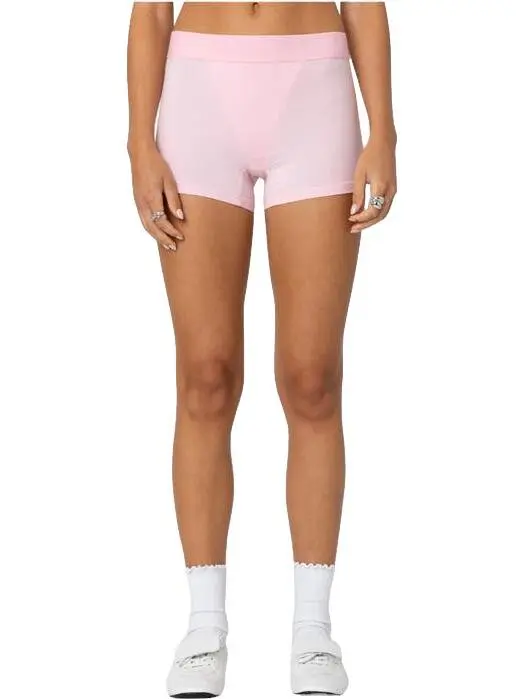 EDIKTED Stretch-cotton Bike Shorts - Pink