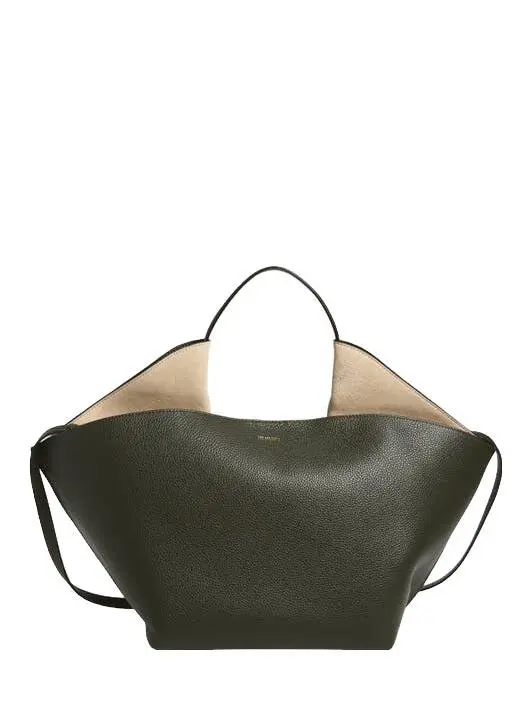 REE PROJECTS Medium Anne East/west Leather Tote - Deep Moss