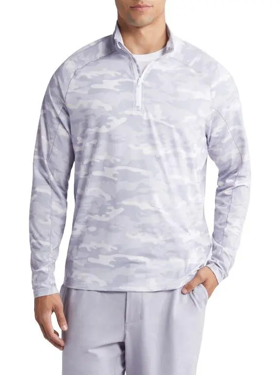 Johnnie-o Patton Camo Half Zip Pullover - White