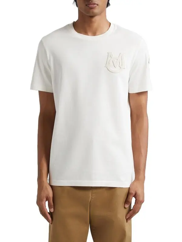 Moncler Monogram Logo Cotton T-shirt - Bright White
