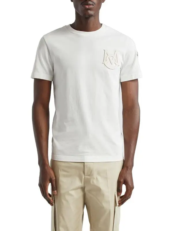 Moncler Monogram Logo Cotton T-shirt - White