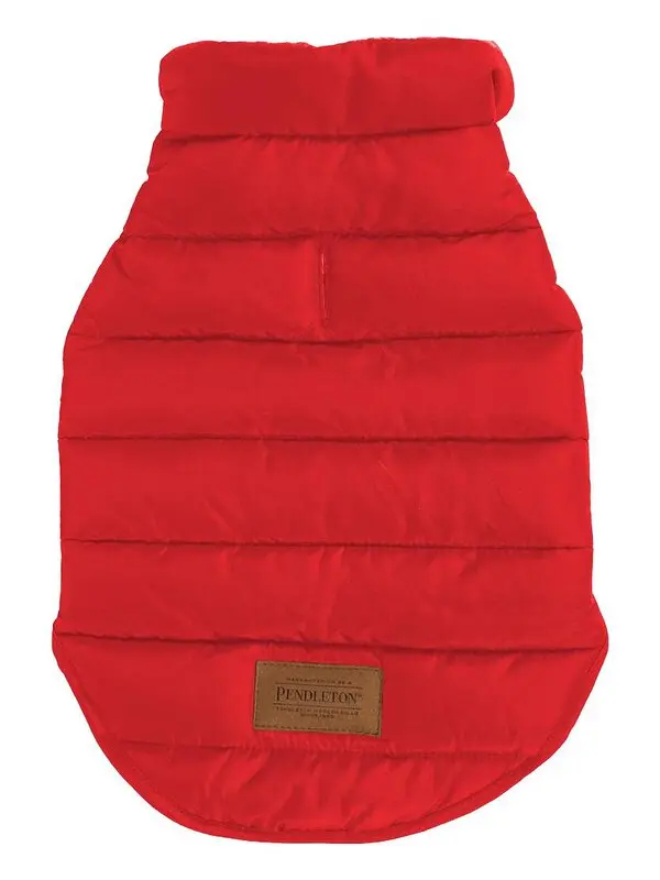 Pendleton Puffer Dog Coat - Red