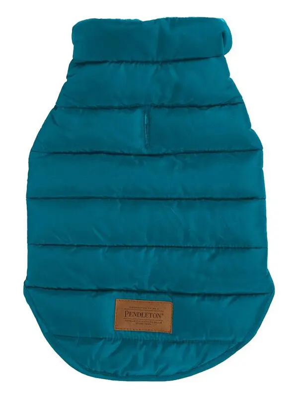 Pendleton Puffer Dog Coat - Teal