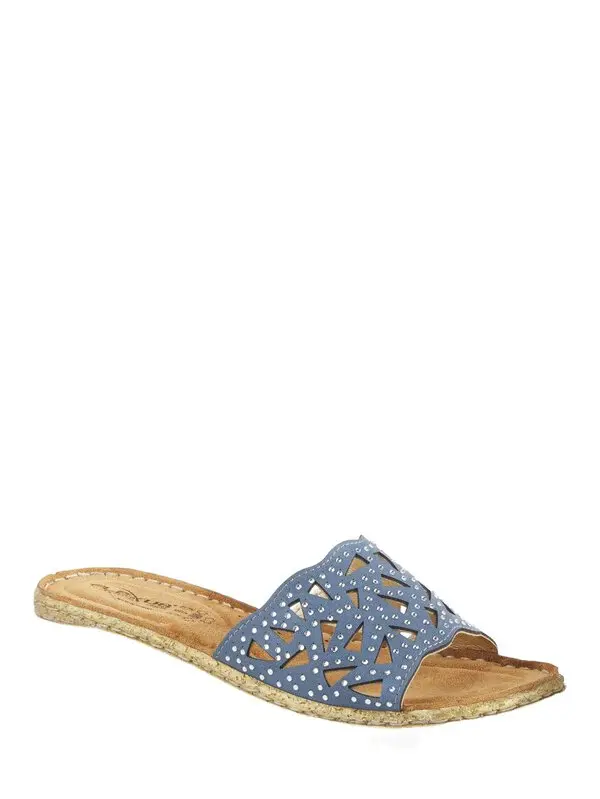 SPRING STEP SHOES Windom Wedge Slide Sandal - Denim Blue