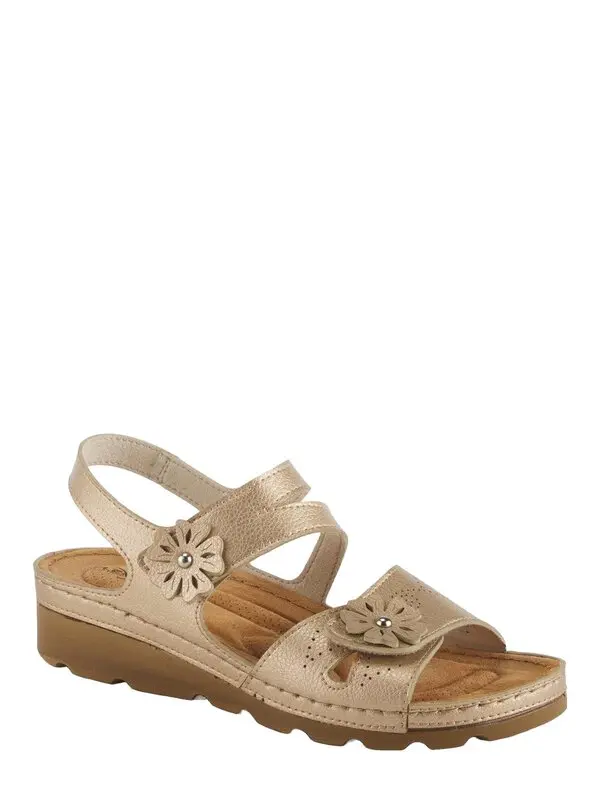 SPRING STEP SHOES Poncia Wedge Sandals - Gold