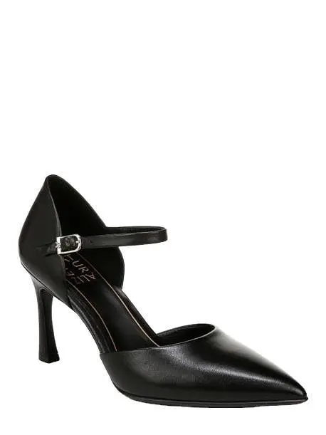 Naturalizer Amber Ankle Strap Pumps - Black Leather