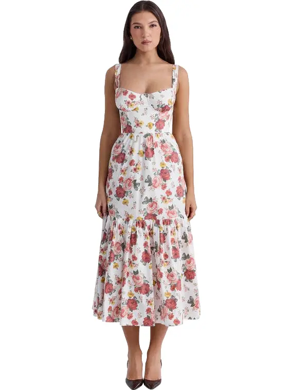 House Of Cb Elia Floral Midi Sundress - Rose Print