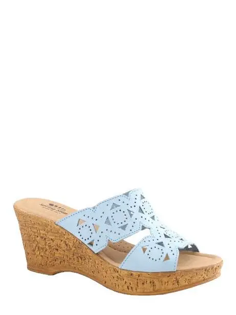 SPRING STEP SHOES Flamyo Platform Wedge Sandals - Sky Nubuck