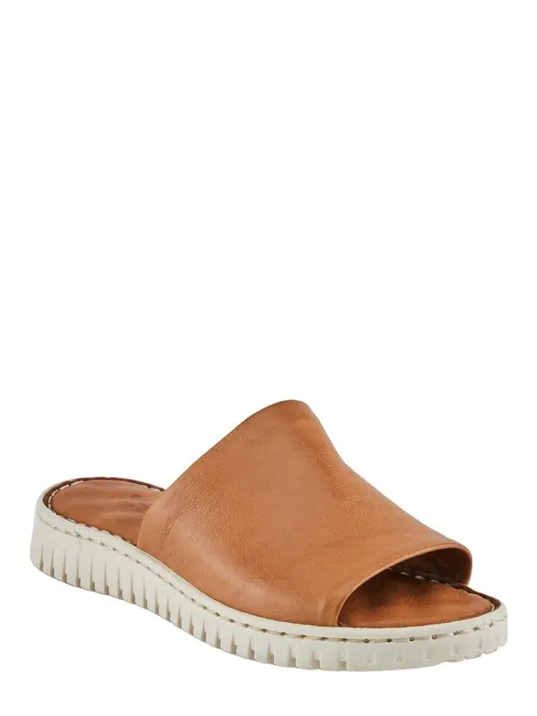 SPRING STEP SHOES Nappa Leather Slide Sandal - Camel